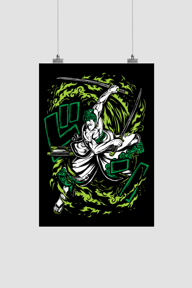 Zoro Two Sword Style Poster | Luffy Prints